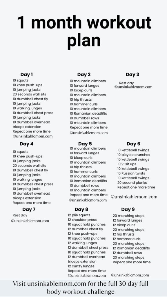 30-Day Full-Body Workout Challenge - Unsinkable Mom